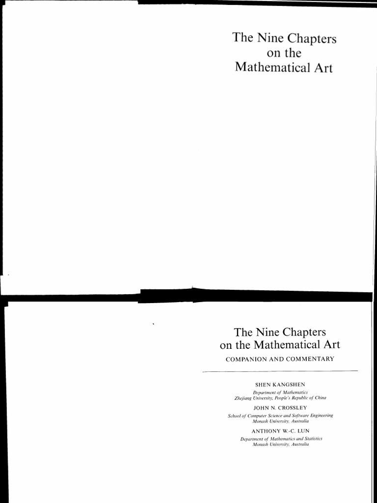 The+Nine+Chapters+on+the+Mathematical+Art+ (Shen,+Crossley,+L | PDF ...
