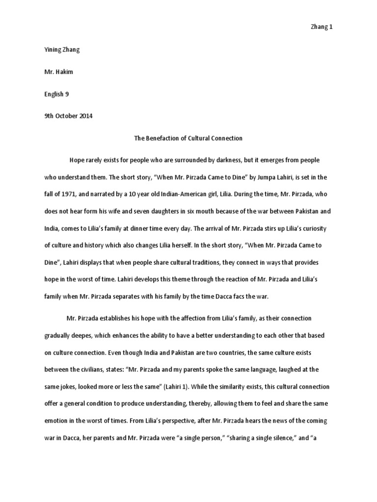 When MR Pirzada Came To Dine | PDF | Psychological Concepts | Psychology