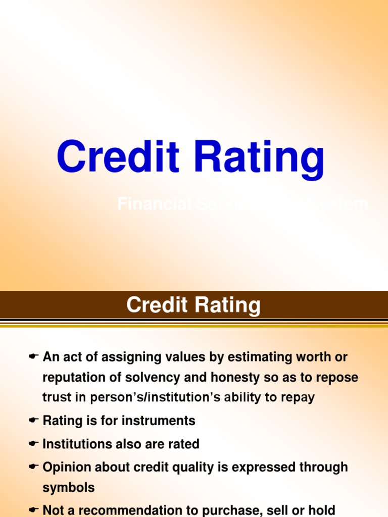 Credit Rating Final | PDF | Credit Rating Agency | Credit Rating