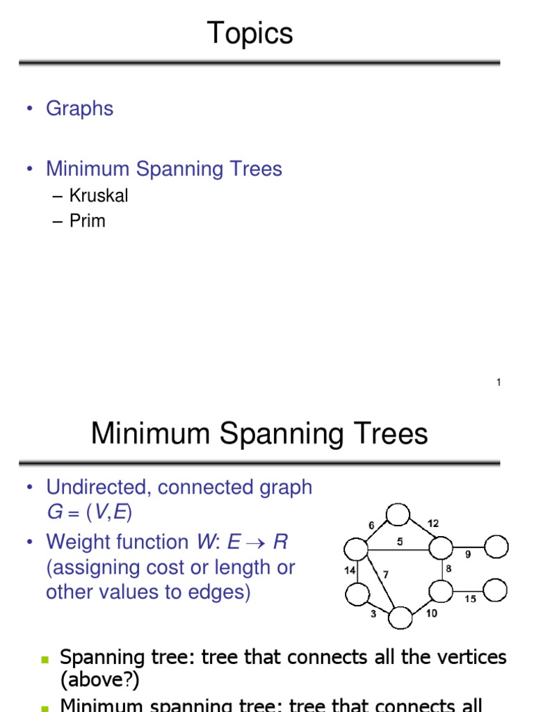 Minimum Spanning Trees: Kruskal & Prim | PDF | Applied Mathematics ...