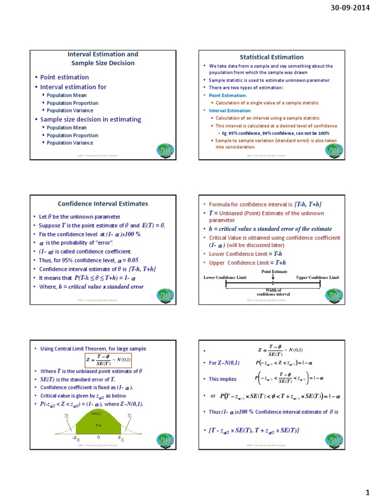 2 Interval Estimation | PDF | Confidence Interval | Standard Error
