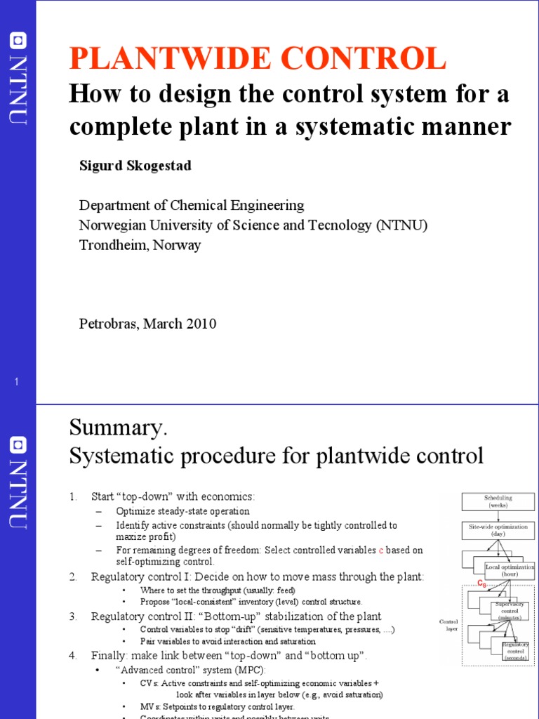 Plantwide Control | PDF | Control Theory | Top Down And Bottom Up Design