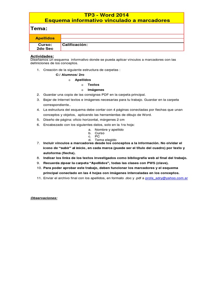 TP 3 Esquema Informativo | PDF