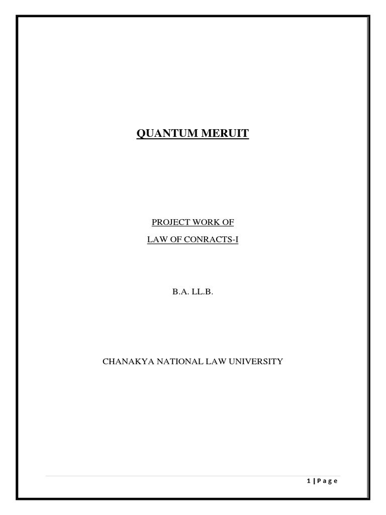 Quantum Meruit | PDF | Business