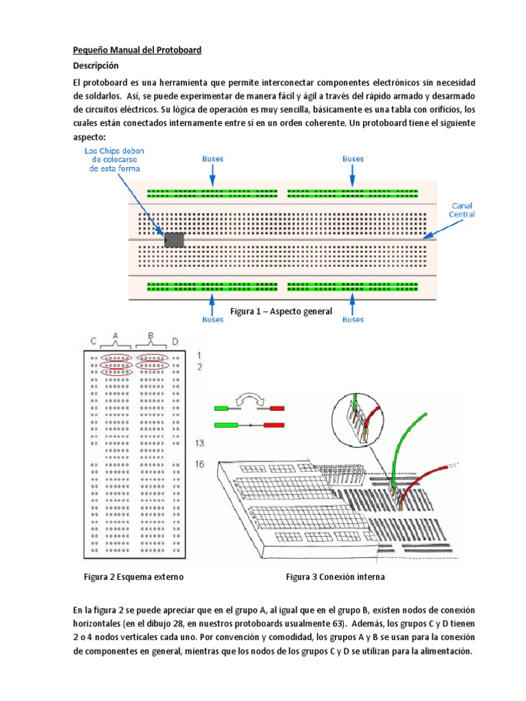 Pequeño Manual Del ProtoBoard | PDF | Resistencia Eléctrica y ...