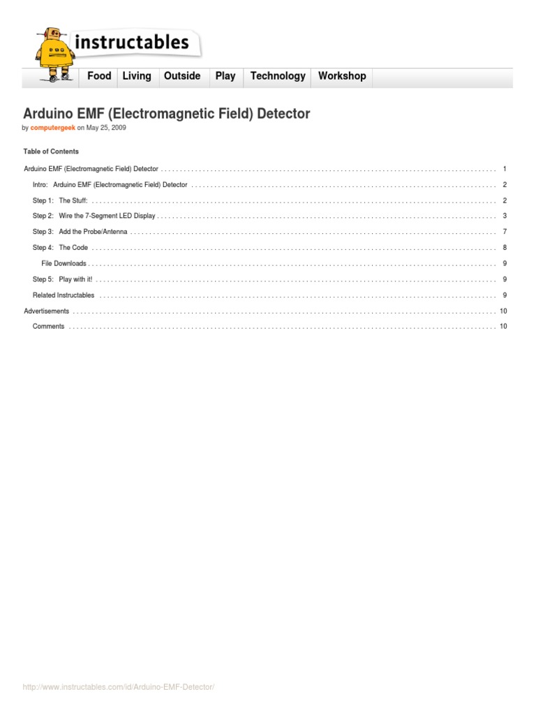 Arduino Emf Detector Pdf Arduino Electromagnetic Field