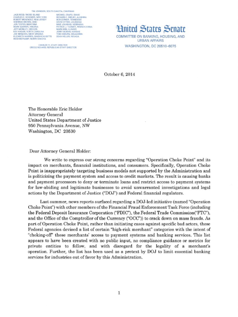 Letter To Attorney General Eric Holder | PDF