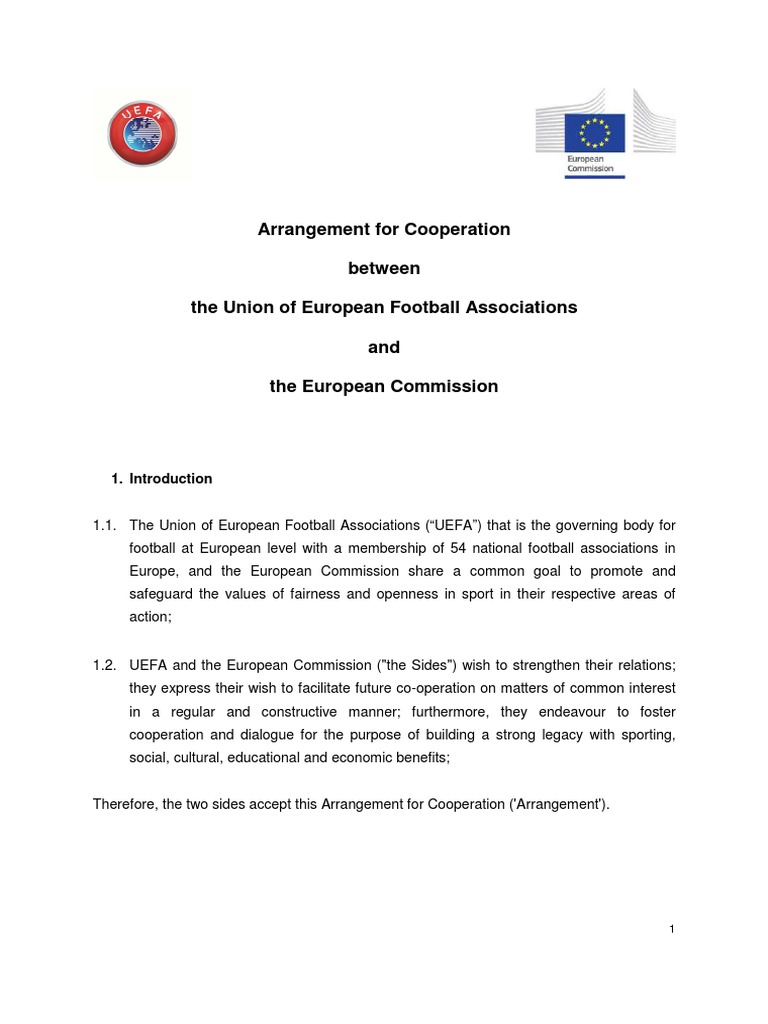 UEFA-EU Cooperation Agreement (2014) | PDF | European Union | European ...