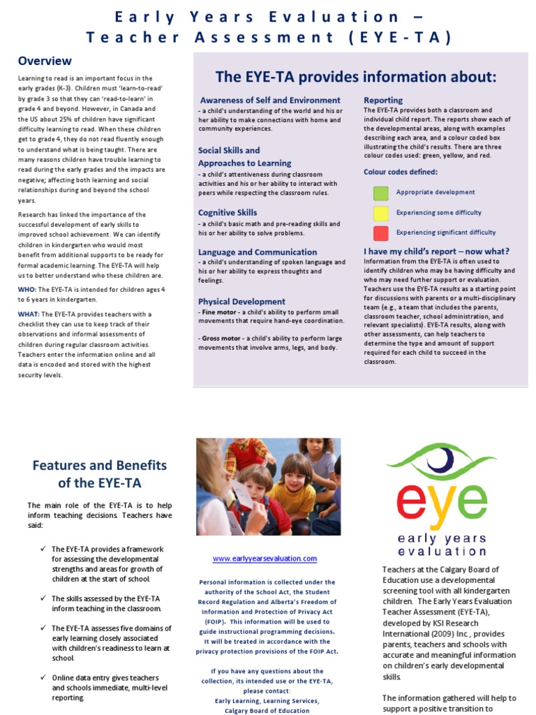 Eye-Ta Parent Pamphlet Cbe | PDF | Educational Assessment | Teachers