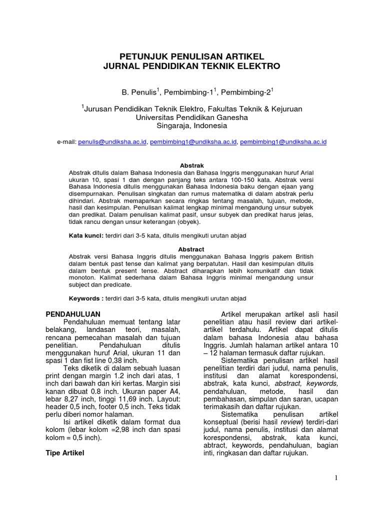 Format Penulisan Artikel | PDF