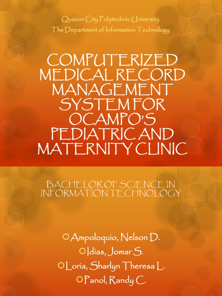 DBMS2 Computerized Medical Record Management System | PDF | Databases ...