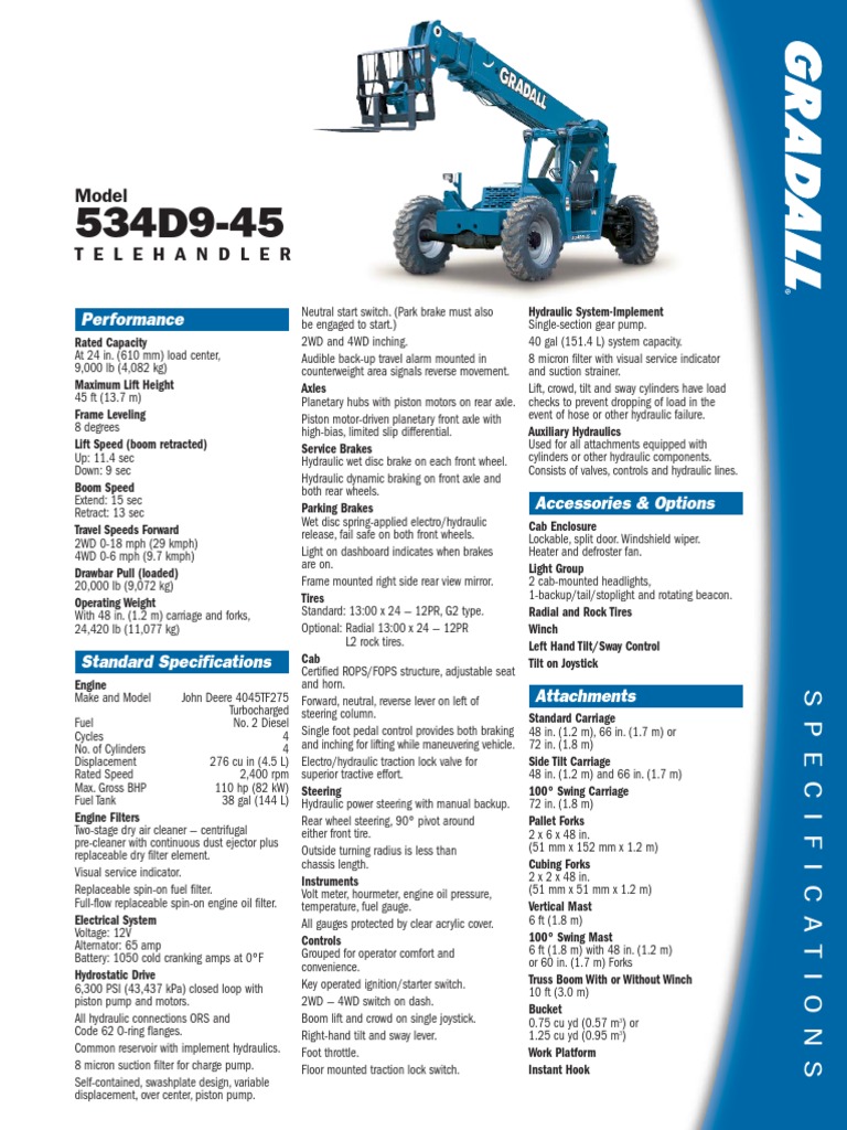 Gradall 534D9-45 PDF | PDF | Brake | Vehicle Parts