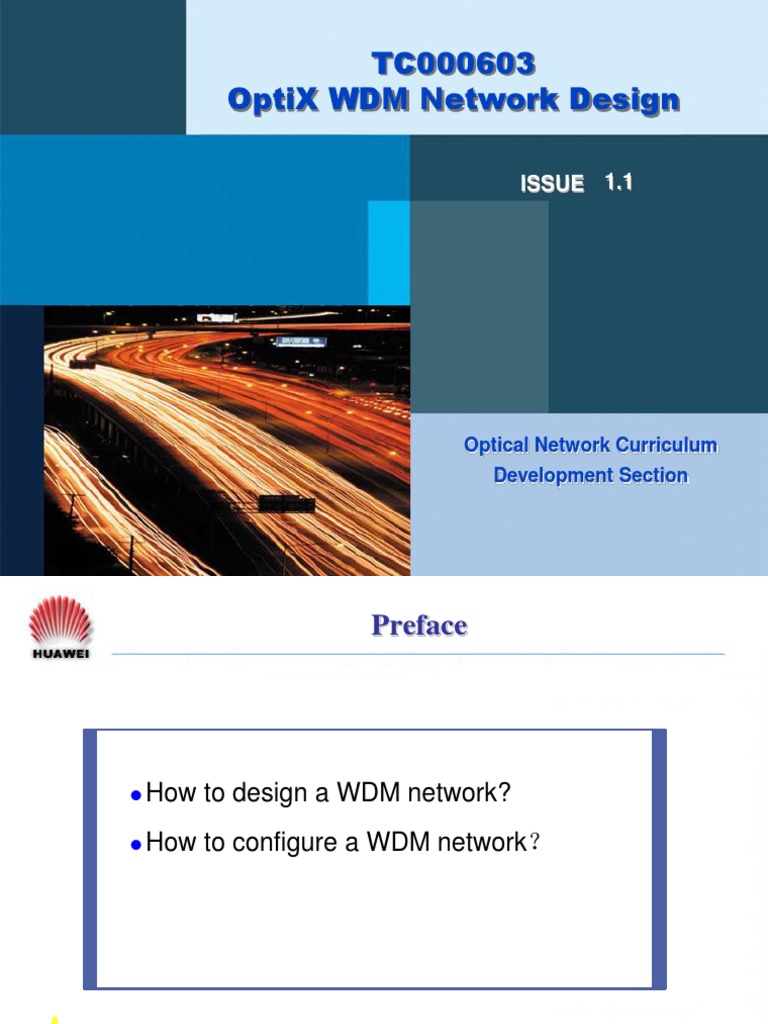 Optix WDM Network Design Issue1.1 | PDF | Wavelength Division Multiplexing | Physical Layer ...