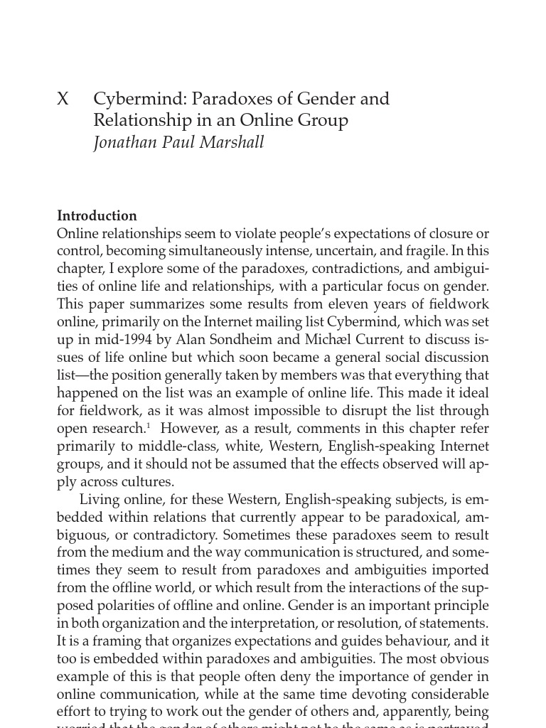 Marshall Paradoxes of Gender | PDF | Gender | Gender Studies