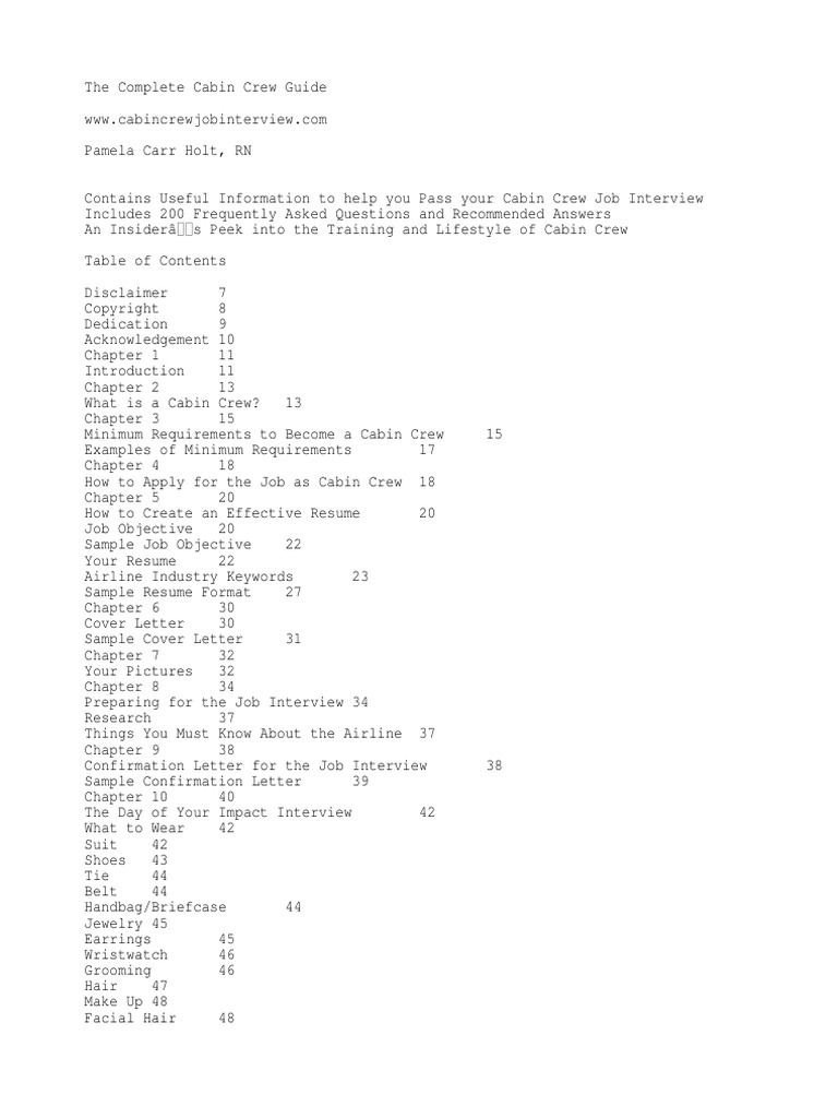 The Complete Cabin Crew Guide PDF | PDF