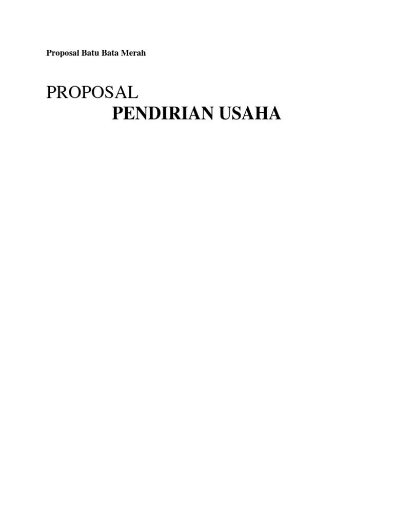 Proposal Batu Bata Merah | PDF