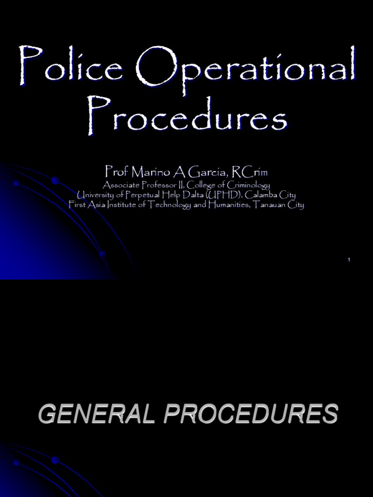 8 Police Operational Procedures | PDF | Search Warrant | Search And Seizure