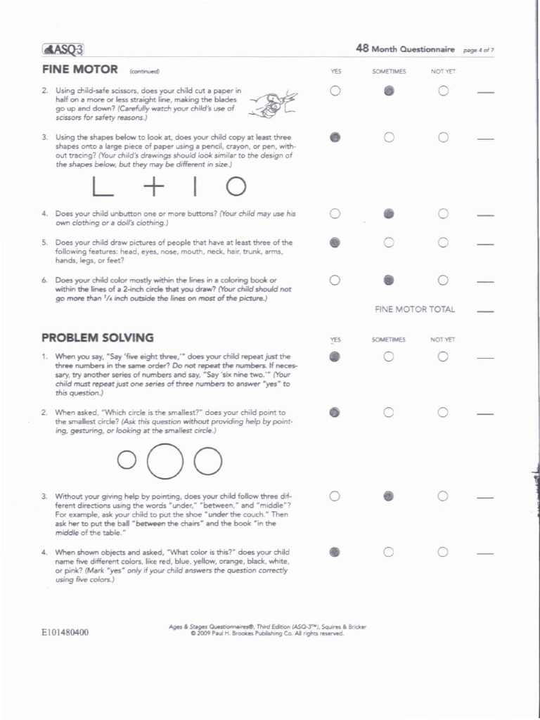 Fine Motor Skills Assessment for Montessori | PDF