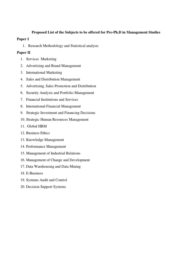 Pre PHD Management Science Syllabus | PDF | Exchange Rate | Foreign ...