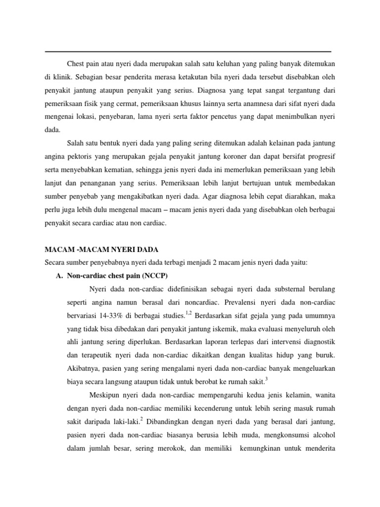 Macam-Macam Nyeri Dada dan Penyebabnya | PDF | Kesehatan Holistik