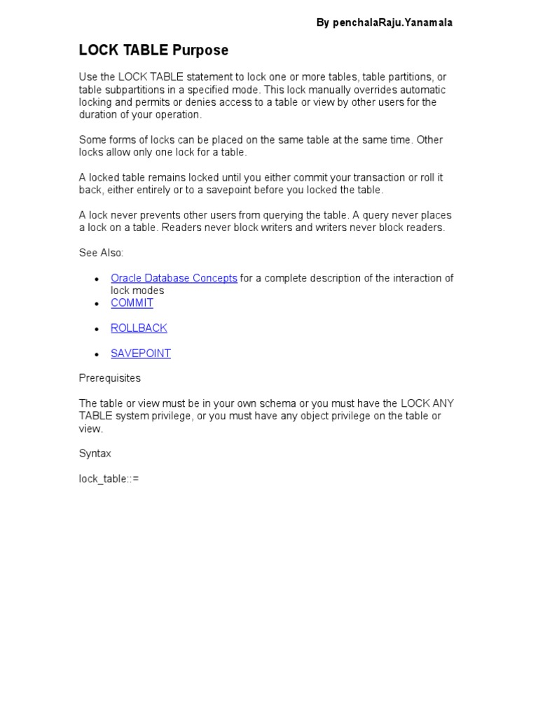 Oracle Locks and Joins | PDF | Sql | Data Management Software