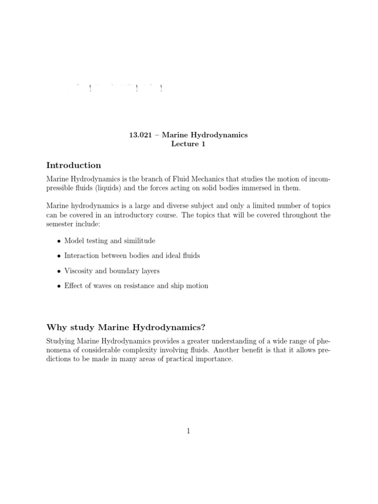 Marine Hydrodynamics Mit Notes | Download Free PDF | Fluid Dynamics ...