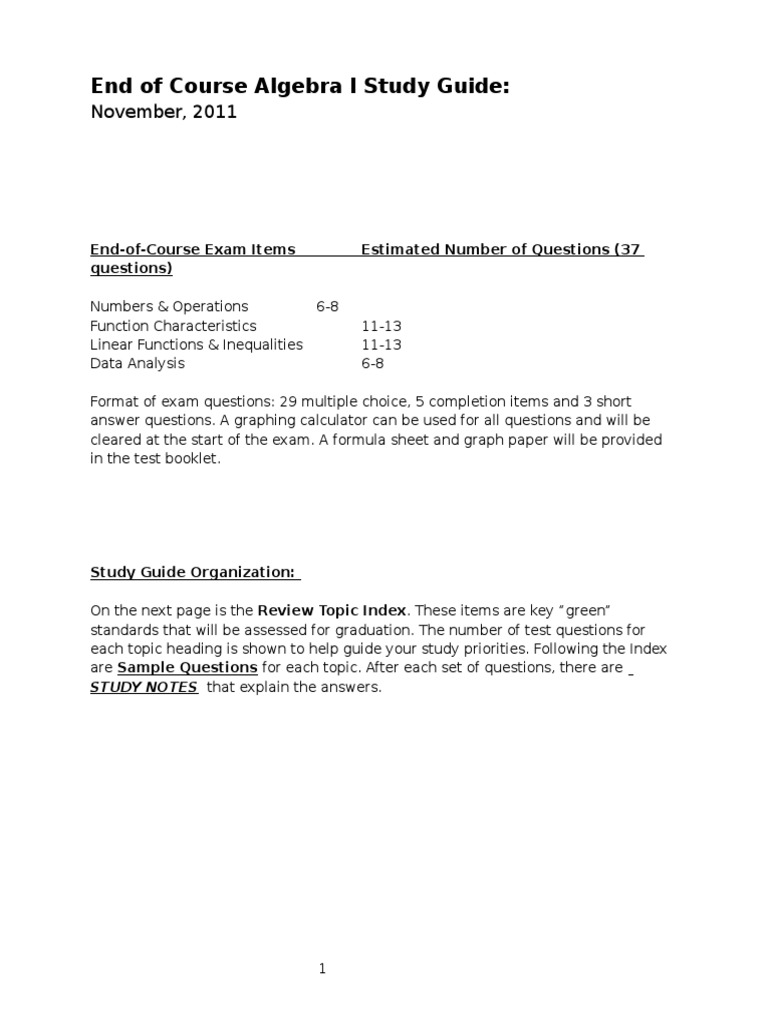 Algebra Study Guide | PDF | Mathematical Concepts | Teaching Mathematics