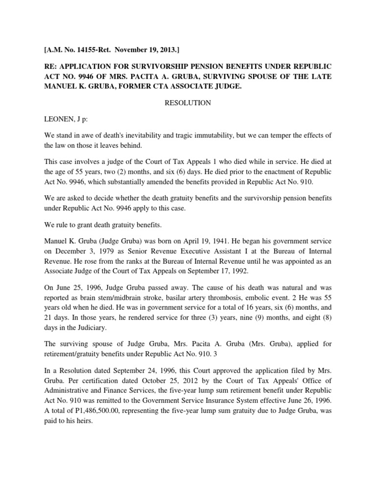 Re-Application For Survivorship Benefits Full Text | PDF | Pension ...