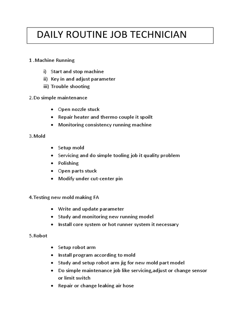 Maintenance Job Scope | PDF