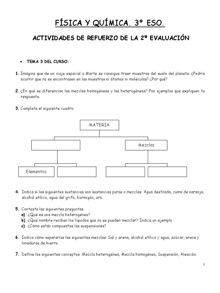 Cuadernillo 2 FIS Y QUIM PDF | PDF | Mezcla | Materiales