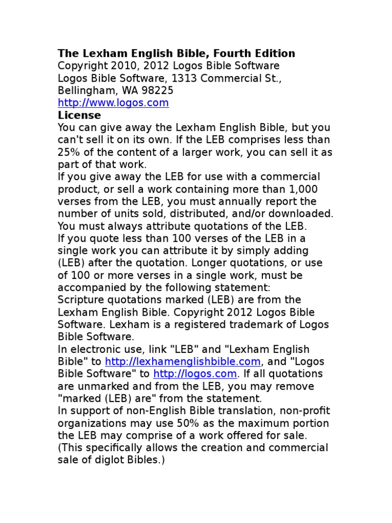 Introduction of The Lexham English Bible | PDF | Interpretation ...