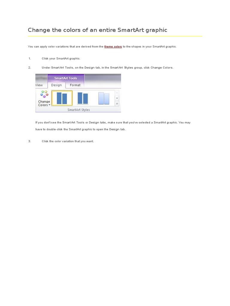 Change The Colors of An Entire Smartart Graphic | PDF | Computers