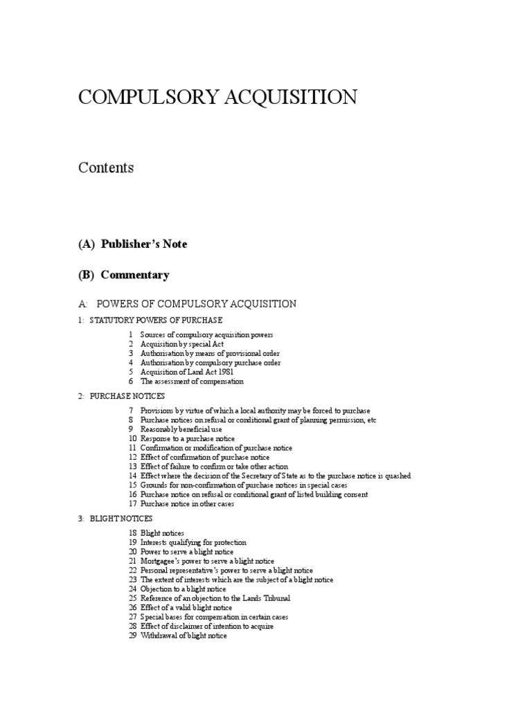 Compulsory Acquisition | PDF | Slang | Written Communication