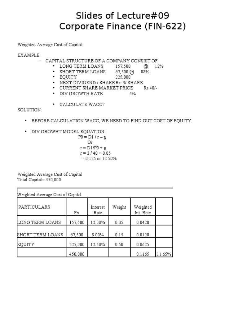 WACC and NPV Analysis in Capital Budgeting | PDF | Cost Of Capital ...