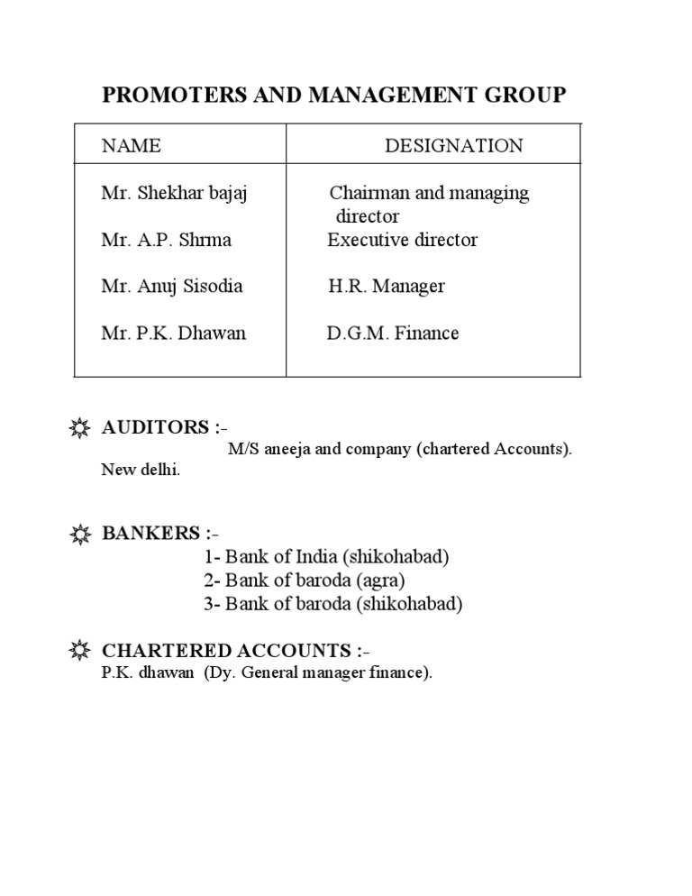 Promoters and Management Group | PDF | Business