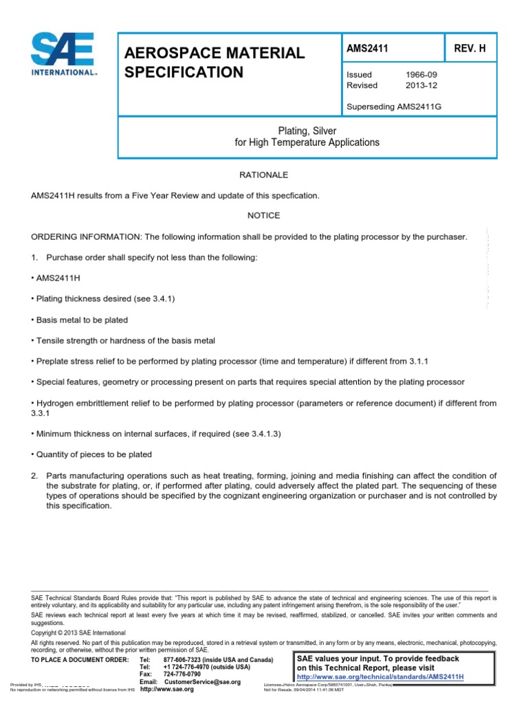 AMS2411 | PDF | Steel | Corrosion