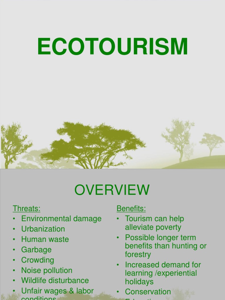 Ecotourism and The Environment | PDF | Environmental Social Science ...