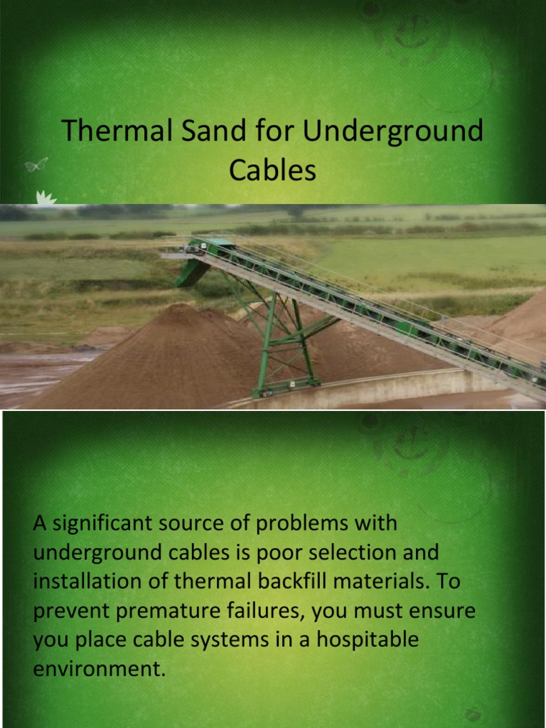 Thermal Sand For Underground Cables | PDF | Soil | Building Materials
