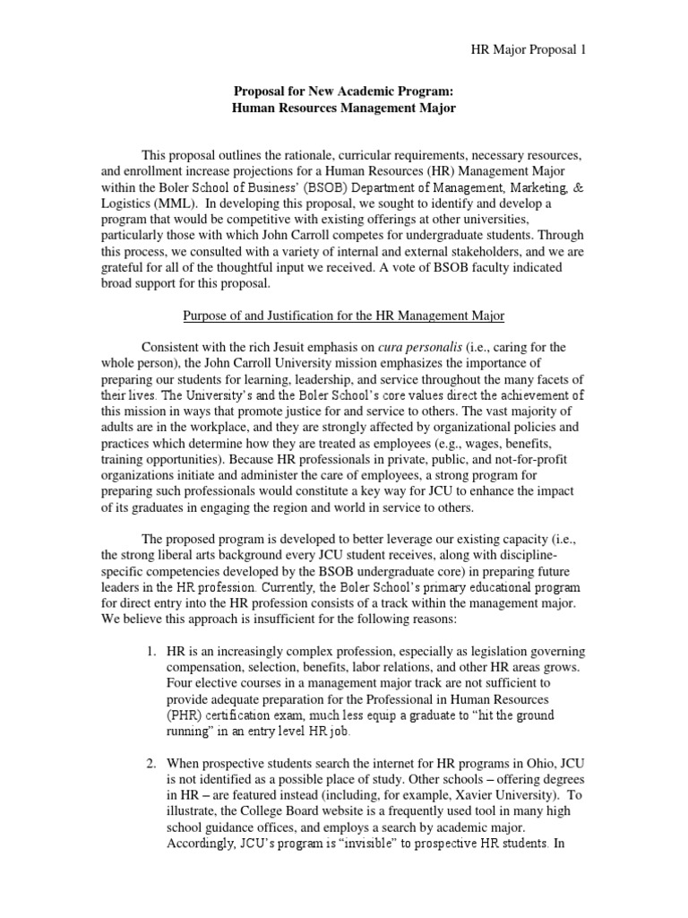 HR Major Proposal FINAL112910 | PDF | Human Resource Management ...