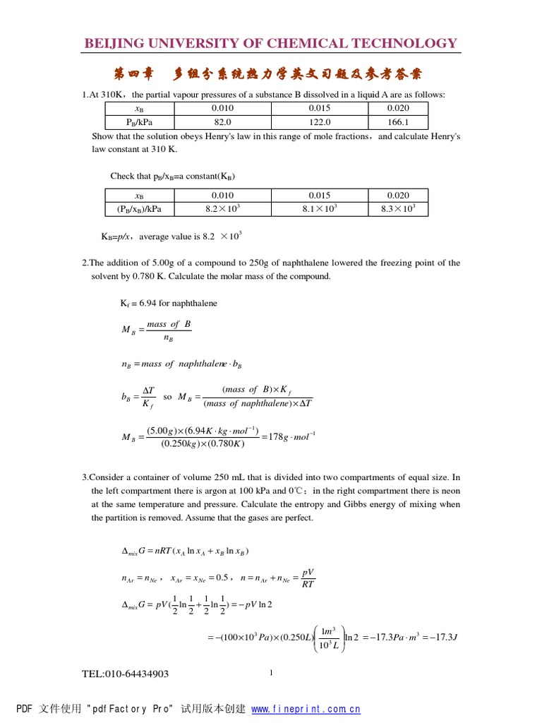 Mixture Problems PDF | Physical Chemistry | Nature