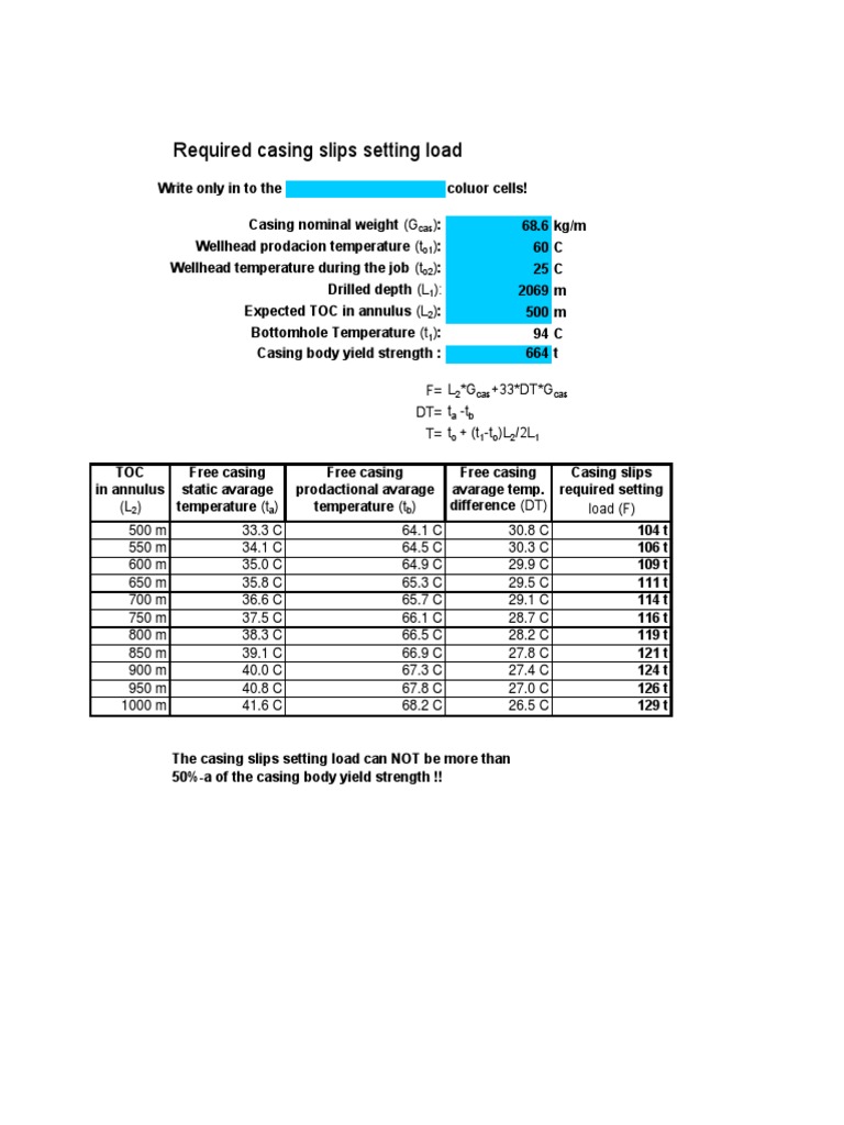Drilling Calculations.xls | Casing (Borehole) | Density