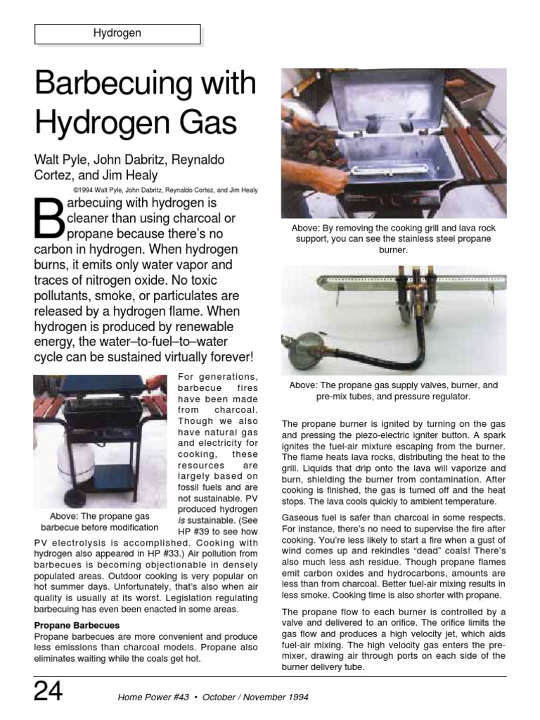 Hydrogen Barbeque | PDF | Combustion | Propane