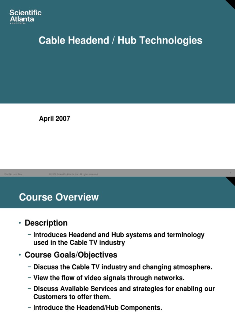 Cable Headend-Hub Technologies | PDF | Cable Television | Digital ...