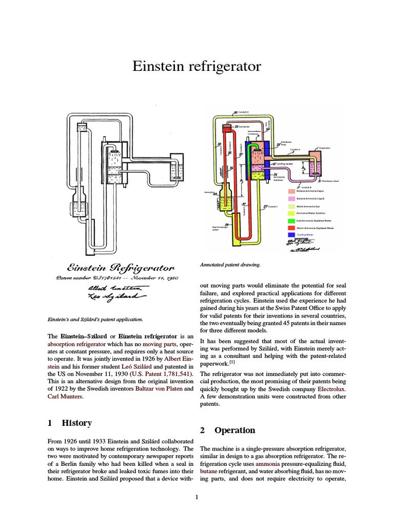 Albert Einstein Inventions Refrigerator