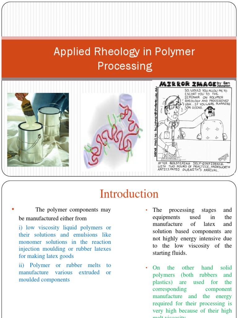 Lecture - 16 Applied Rheology in Polymer Processing | PDF | Rheology | Viscosity