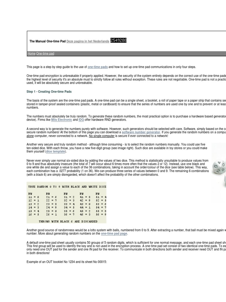 One Time Pad | PDF | Key (Cryptography) | Cipher