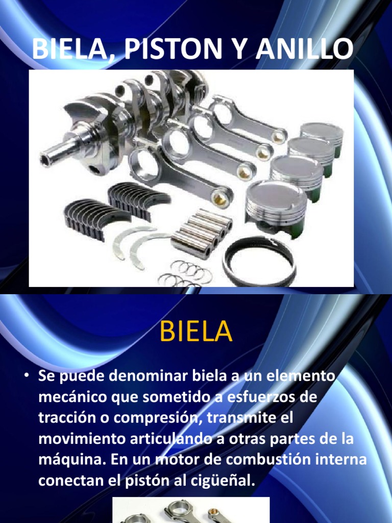 Biela, Piston y Anillo | PDF | Pistón | Partes de vehículo
