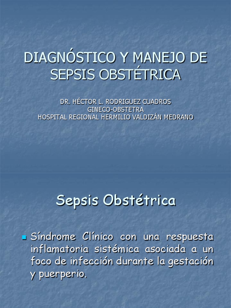 Sepsis Obstétrica | PDF | Septicemia | El embarazo