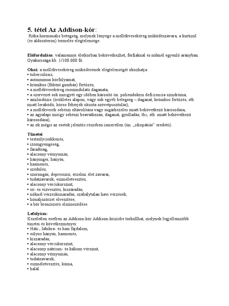 Az Addison-Kór | PDF