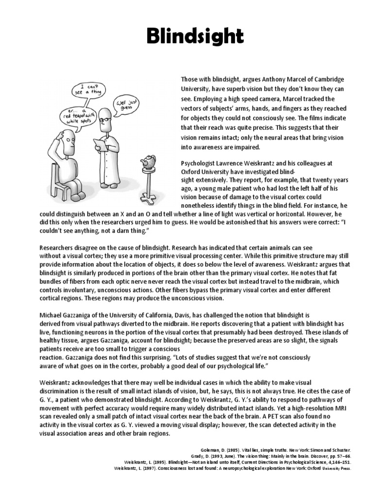 Understanding Blindsight in Psychology | PDF | Color | Visual System